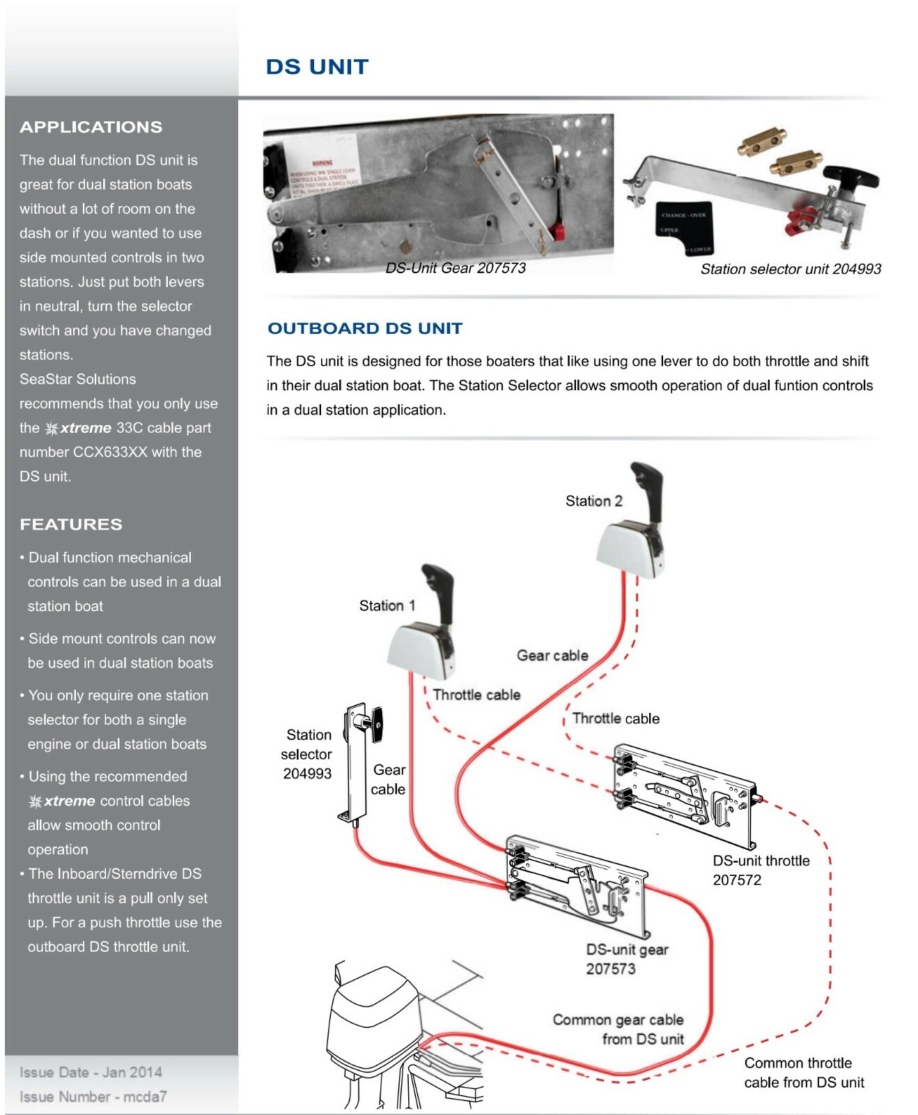 SeaStar Solutions 207573 Dual Station Gear Shift Unit Teleflex | eBay