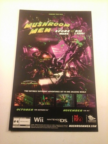 2008 Video Game Print Ad - MUSHROOM MEN THE SPORE WARS & RISE - WII ...