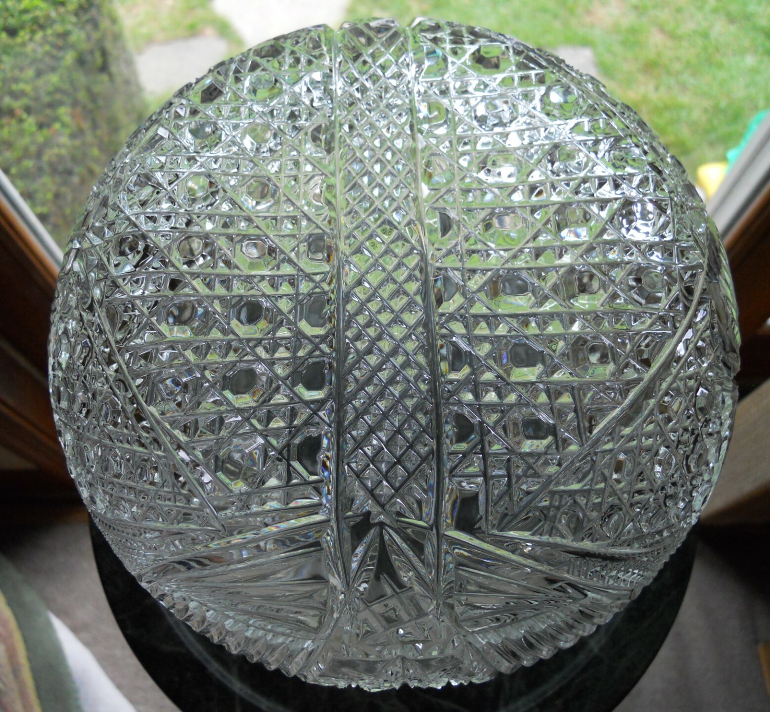 Vintage Cut Glass Flower Center Vase Cut Glass Signed | eBay