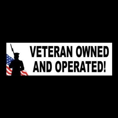 "VETERAN OWNED AND OPERATED" business STICKER sign, military, store ...