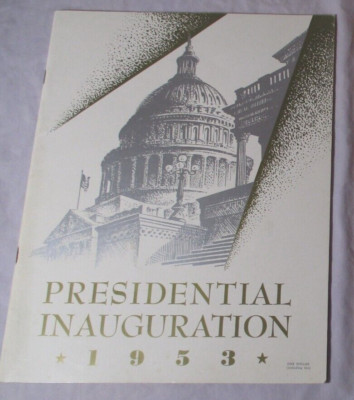 1953 Dwight Eisenhower PRESIDENTIAL INAUGURATION Program Book RICHARD ...