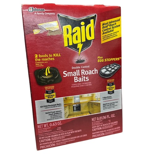 Raid Double Control Small Roach, Palmetto Bugs, Waterbugs Bait Kill ...