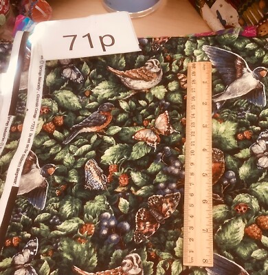 SPRINGS INDUSTRIES GLENVALE COTTAGE #7231 BIRDS BUTTERFLIES LEAVES ...