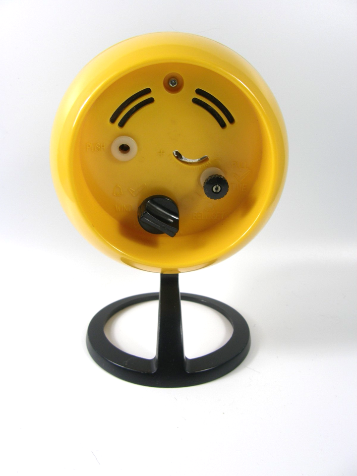 1960'S MID CENTURY BULOVA Orb Alarm Clock YELLOW WORKING Strong Near EX ...