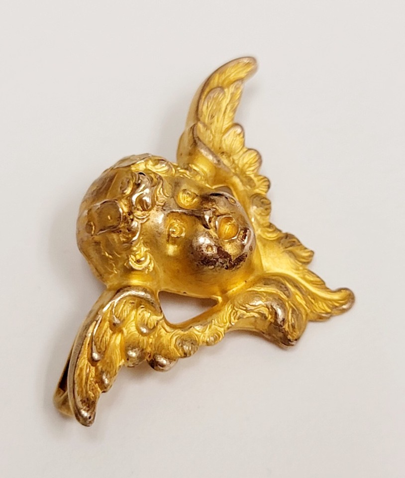 Vintage French Singing Cherub Angel Wings Brooch 1940's Gold Tone | eBay