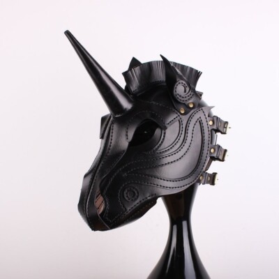 Horse leather mask, Pony Play Hood, Leather Horse Head Mask unicon pony ...