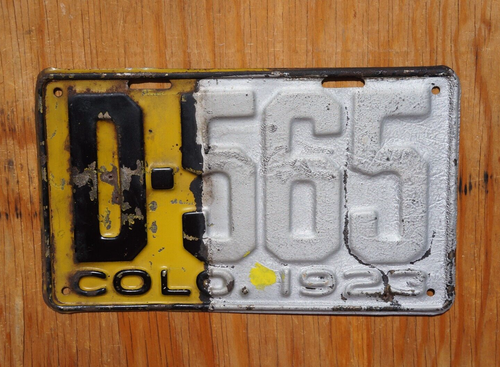 1923 Colorado DEALER License Plate # D - 565 | eBay