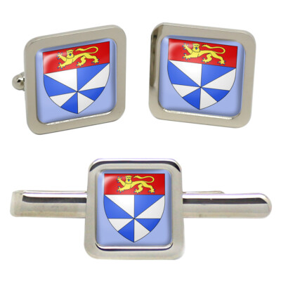 Gironde (France) Square Cufflinks and Tie Clip Set | eBay UK