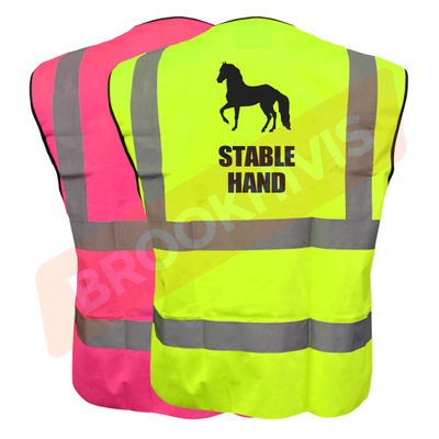 EQUINE HI VIZ VIS STABLE HAND WAISTCOAT VEST EQUESTRIAN SAFETY ...