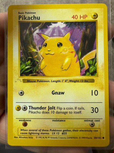 1st edition Pikachu GHOST STAMP Error Base Yellow Cheeks Pokemon Card ...