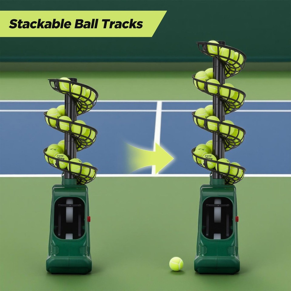 Furlihong 3819BH Portable Tennis Ball Machine – 5 Adjustable Angles 2 ...