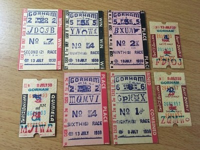 1959 Gorham Maine Horse Racing Tote Betting Tickets, Harness Racing ...