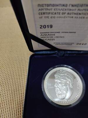 Greece 2019 10 Euro ALCAEUS Silver in original box 1200 pcs | eBay