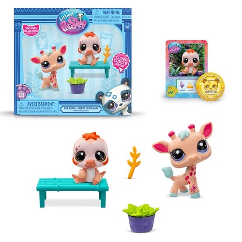 Littlest Pet Shop Pet Pairs 2-Pack Zoo Chill Pals #92 Giraffe & #93 ...
