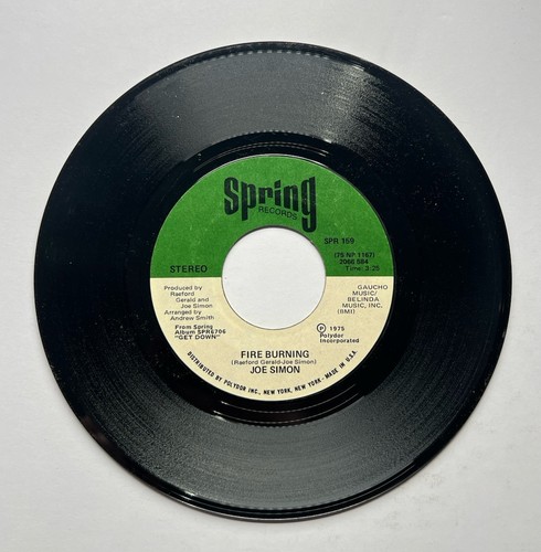Music In My Bones / Fire Burning Joe Simon 45 RPM Vinyl | eBay