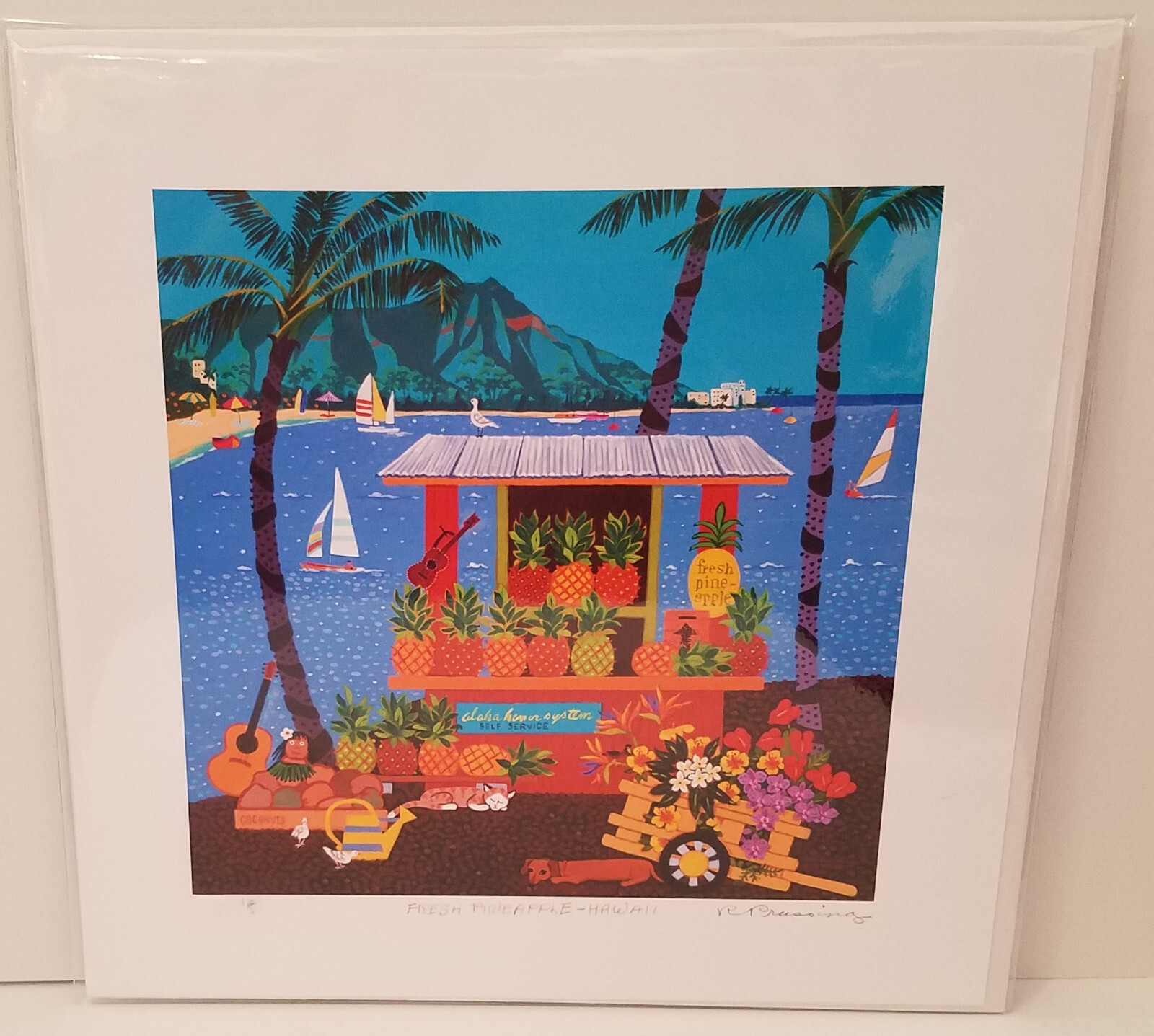 Hawaii Hawaiian " Sweet Pineapple - Hawaii " Rosalie Prussing Print | eBay