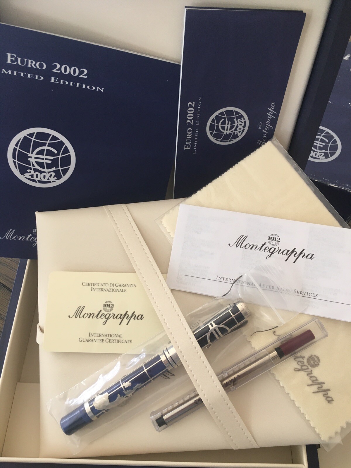 New & Rare Montegrappa Euro 2002 Sterling Silver Ballpoint Pen Box ...