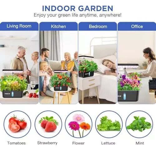 Hydroponics Growing System TURBO SII 8 Pods Indoor Herb Garden LED Grow ...