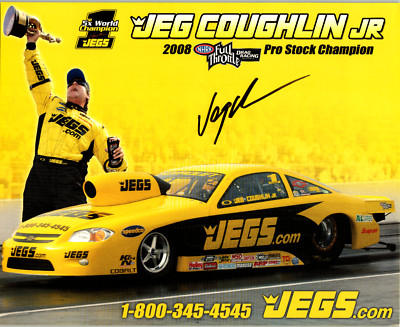 Jeg Coughlin Jr Hand Signed 8x10 Cardstock 2009 NHRA Dragster Full ...