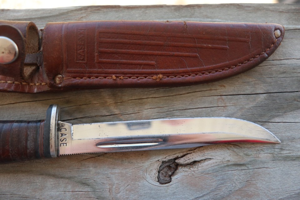 Vintage Case Fixed Blade 516-5 Knife w/Leather Handle & XX Sheath 1940 ...