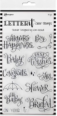 Ranger Ink - Letter It Collection - Clear Acrylic Stamps - Shower ...