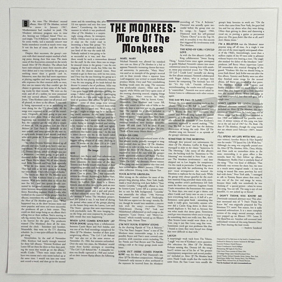 THE MONKEES ~ MORE OF THE MONKEES LP ~ GREEN COLORED VINYL ~ SUNDAZED ...