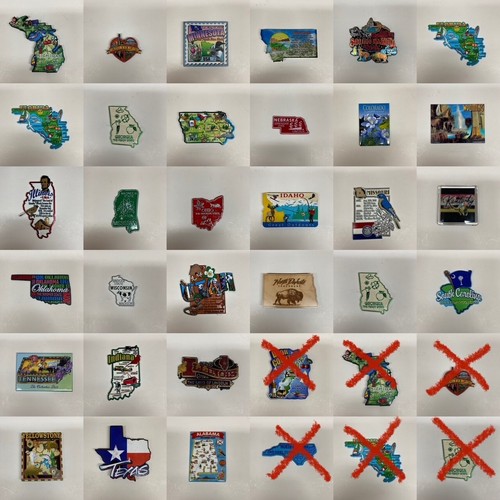 Vintage & Modern Fridge Magnets, States, Cities, Parks - You Pick One ...
