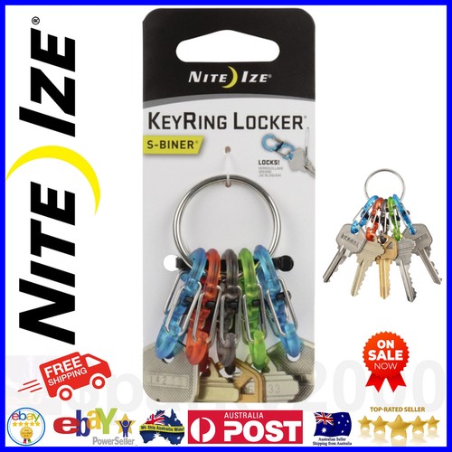 Nite Ize S-Biner Key Ring Locker with 5 Coloured Plastic S-Biners KRGP ...