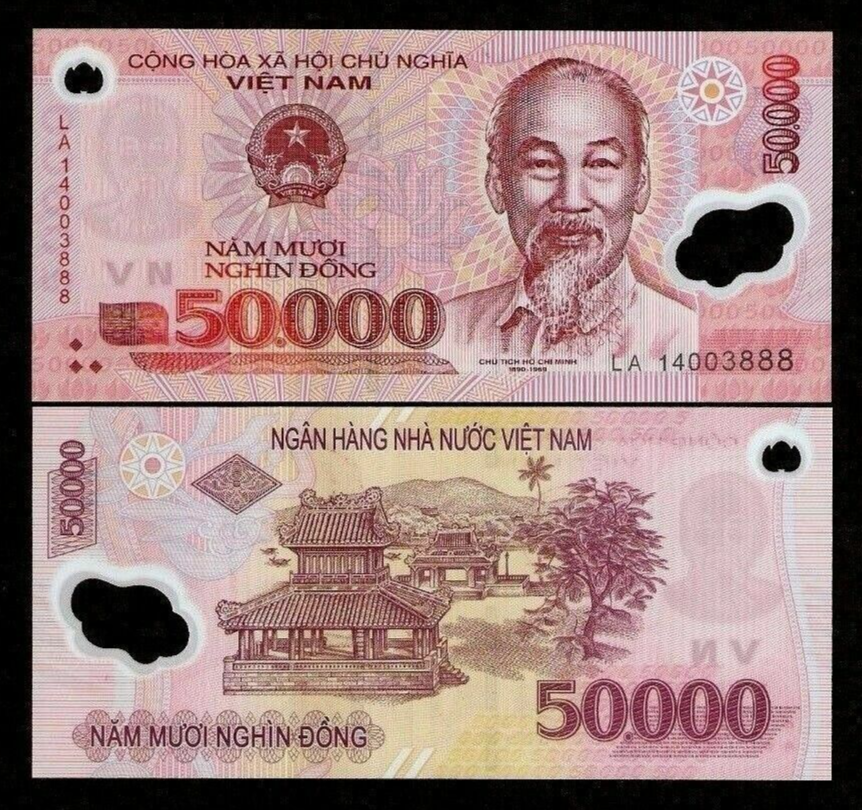 Vietnam 50000 DONG P-121 2014 Polymer Currency UNC Vietnamese Bill VND ...