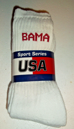 3 pairs Collegiate Alabama Crimson Tide BAMA Crew Socks Mens Shoe Size ...