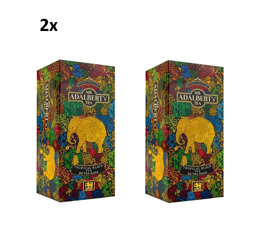 2 x Sir Adalbert's Tropical Black Tea, Bagged Tea, 50 x 2g Bags, 100g ...