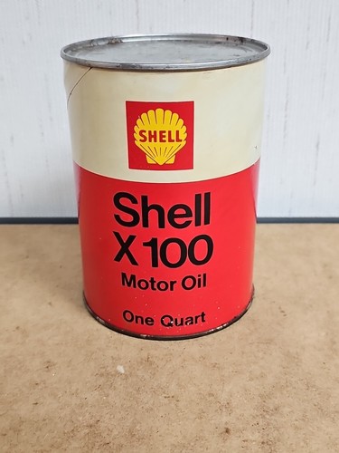 VINTAGE SHELL X-100 MOTOR OIL COMPOSITE CAN EMPTY | eBay