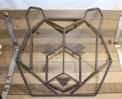 Geometric Metal Brown Bear Head Wall Decor | eBay
