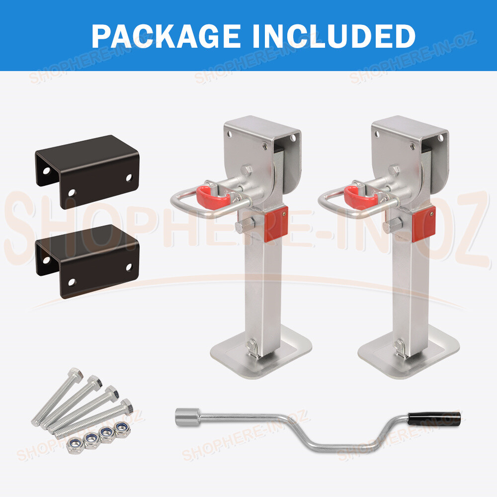 400mm-550mm Drop Down Corner Legs W/Handle Steel Base Caravan ...