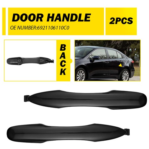 Rear LH & RH Exterior Door Handle For Toyota Corolla Sedan Hatchback ...