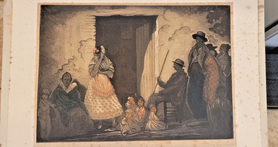 Andre Lambert #34/100 family in rundown building print with stamped ...