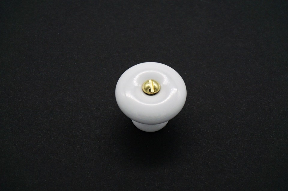 5 Sizes White Porcelain Ceramic Furniture Knob Antique Style Cabinet ...