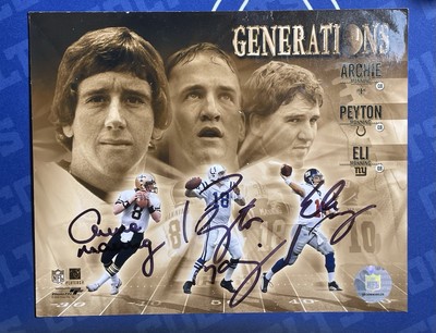 Photofile NFL GENERATIONS 8x10 MANNING FAMILY SIGNED! Archie Peyton Eli ...