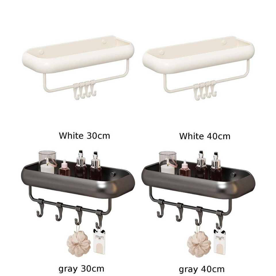 Screw Mounting Vanity Storage Bathroom Storage Rack No Drilling ...