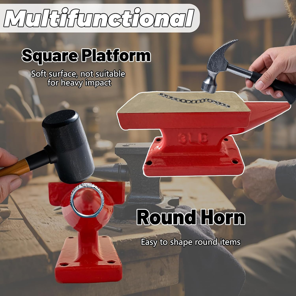 Mini Horn Anvil-3Lbs Forged Iron Anvilfor Jewelry Making,Blacksmith ...