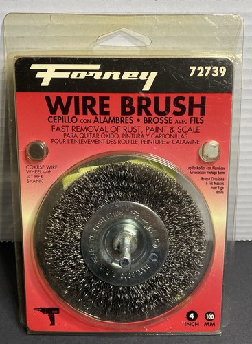 Forney 72739 Coarse Wire Wheel 1/4" Shank 4” 100mm Fast Removal Rust ...