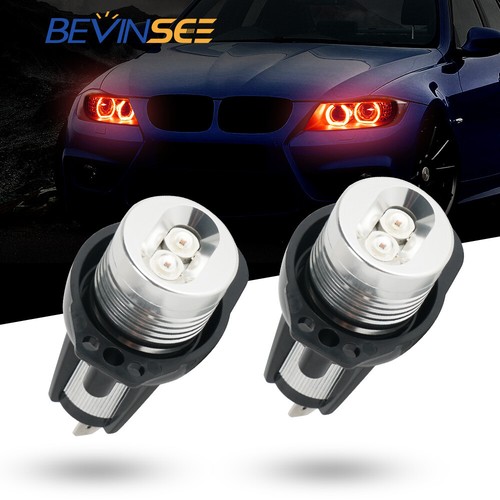 2x LED Angel Eyes Light Bulbs Red For BMW E90 E91 2009-2011 w/ Halogen ...