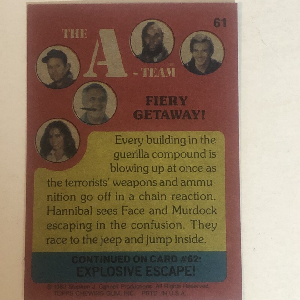 The A-Team Trading Card 1983 #61 Fiery Getaway | eBay