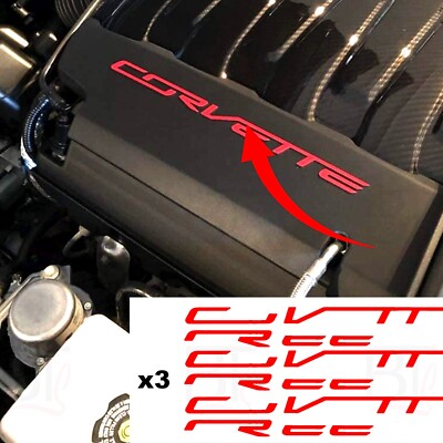 Fits 2014-2019 Chevy Corvette RED C7 Letters Engine Cover Decals 2015 ...