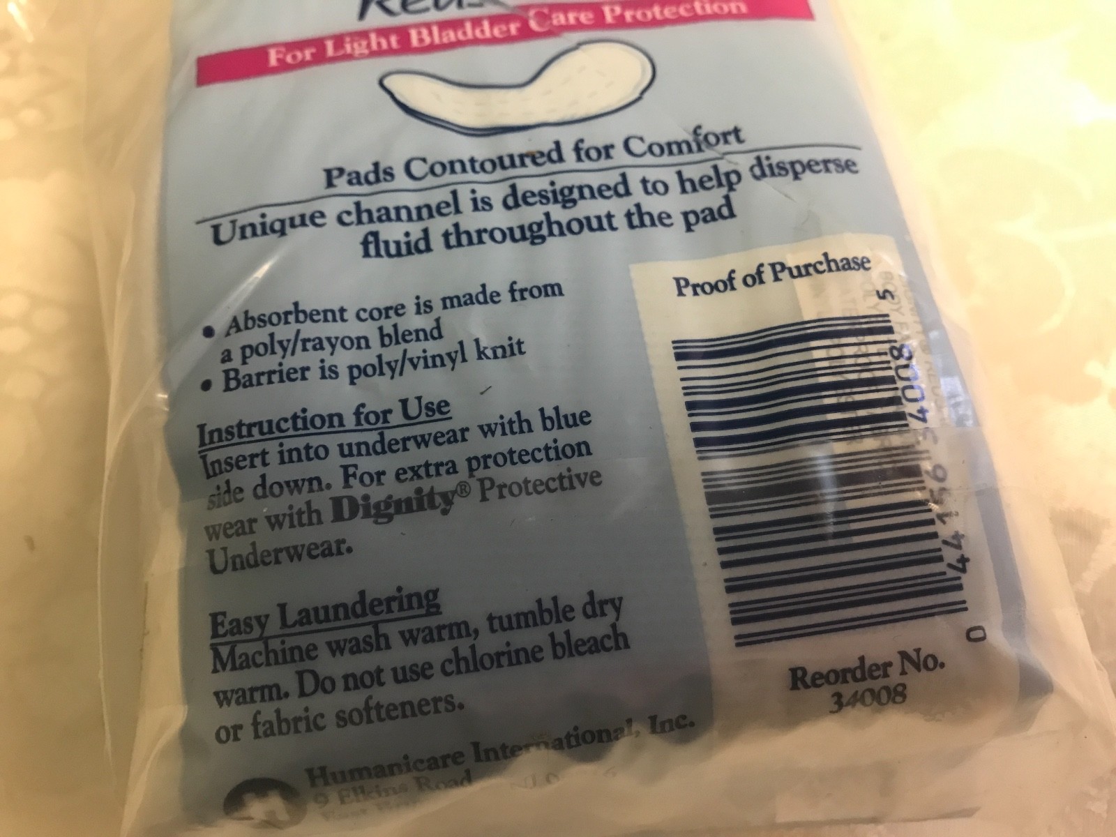 Dignity Reusable Washable Personal Pad 4''x12'' Blue Pack of 3 **BRAND ...