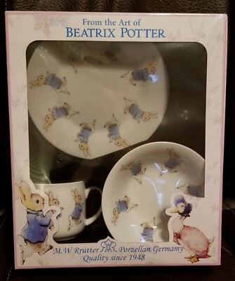 Reutter Porcelain Beatrix Potter Peter Rabbit Breakfast Set 3 pieces ...