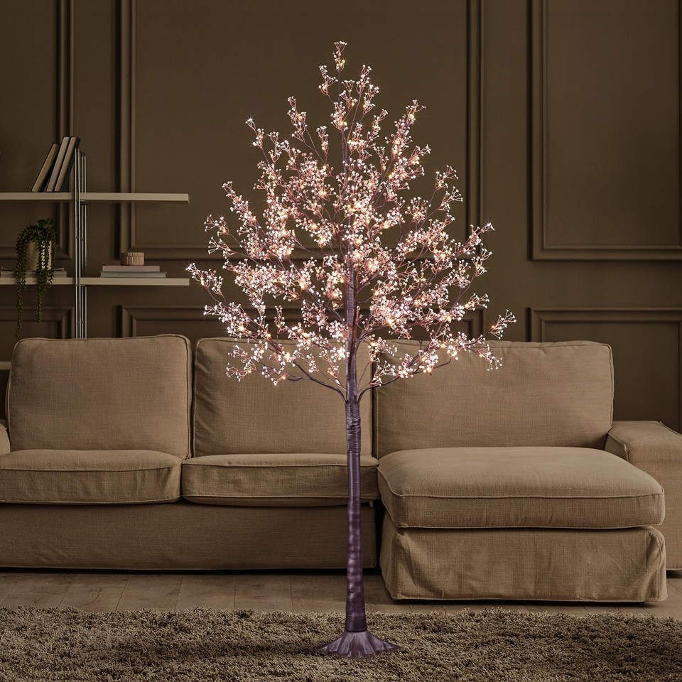 Lightshare Lighted Gypsophila Tree 6FT 176 LED Artificial Baby Breath ...