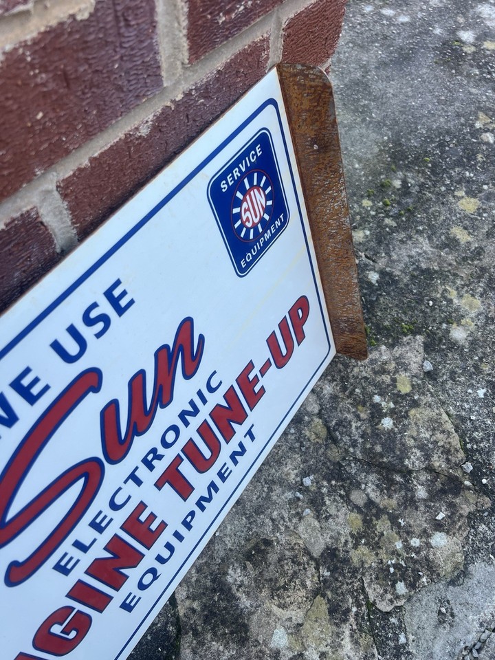 Sun Engine tune up heavy metal, protruding wall sign, 16in by 32 inches ...