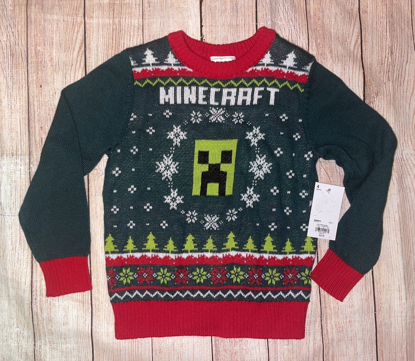 Boys 4 Minecraft Christmas Sweater NWT Jumping Beans | eBay