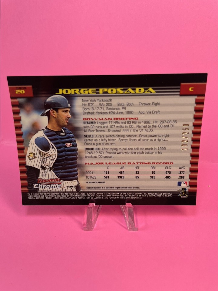 2002 Bowman Chrome Xfractor Jorge Posada 102/250 | eBay